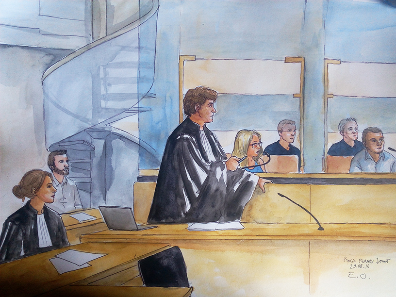 Procès Feraru Ionut | Dessin d'audience